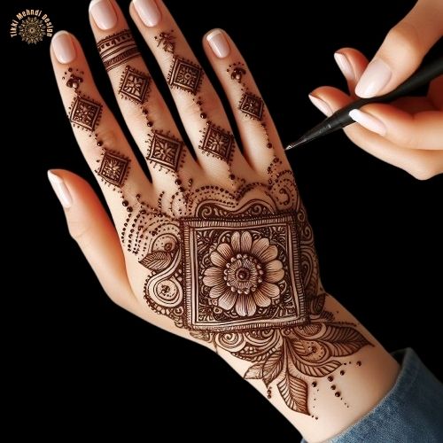 Stylish Square Mehndi Design Ideas Perfect for Brides - Tikki Mehndi Design